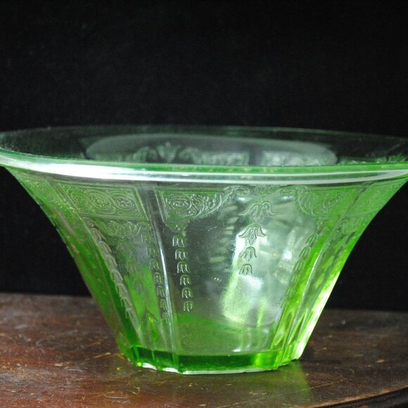 Accents | Vintage 193s Princess Pattern Anchor Hocking Uranium Glass ...